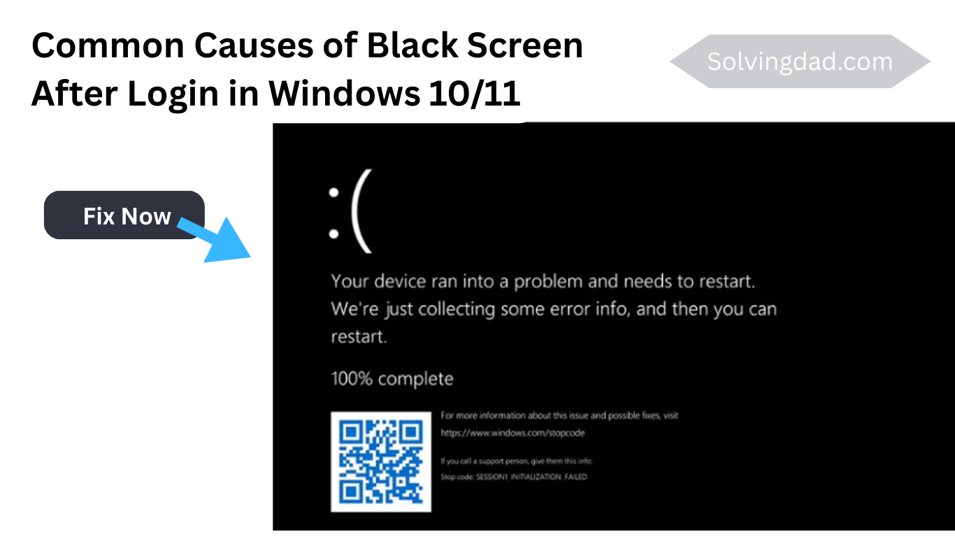 How to Fix Black Screen After Login in Windows 10/11 - Solving Dad